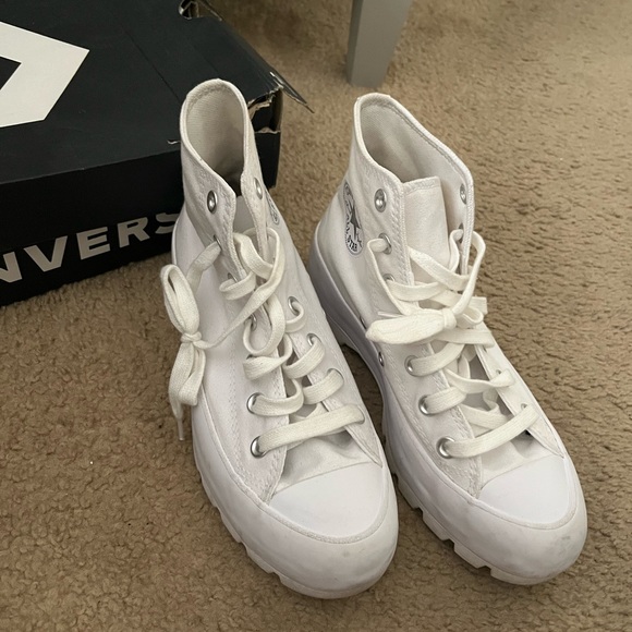 Converse | Shoes | All White Platformed Converse | Poshmark